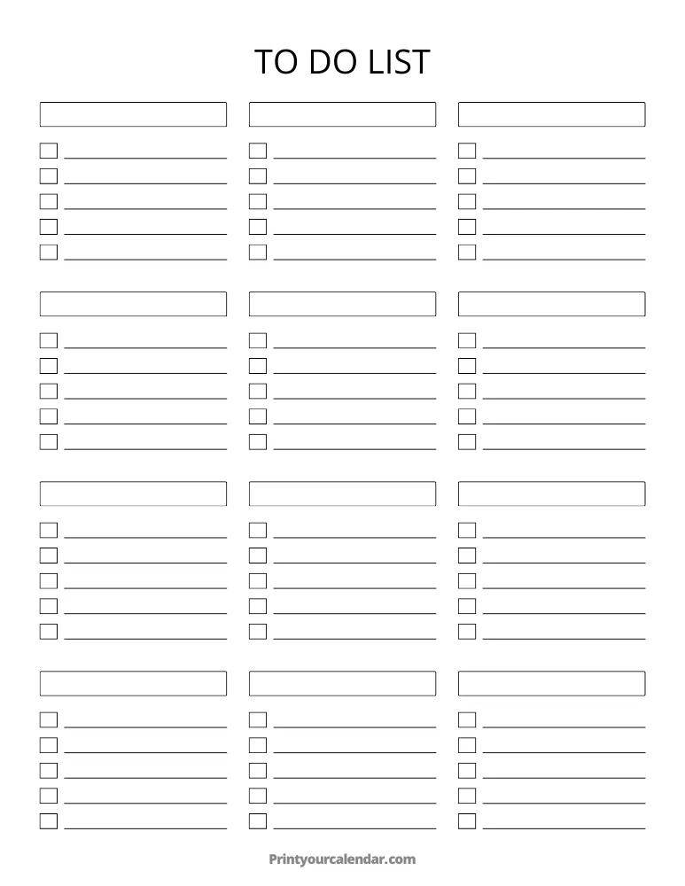 To Do List Templates - Free Printable